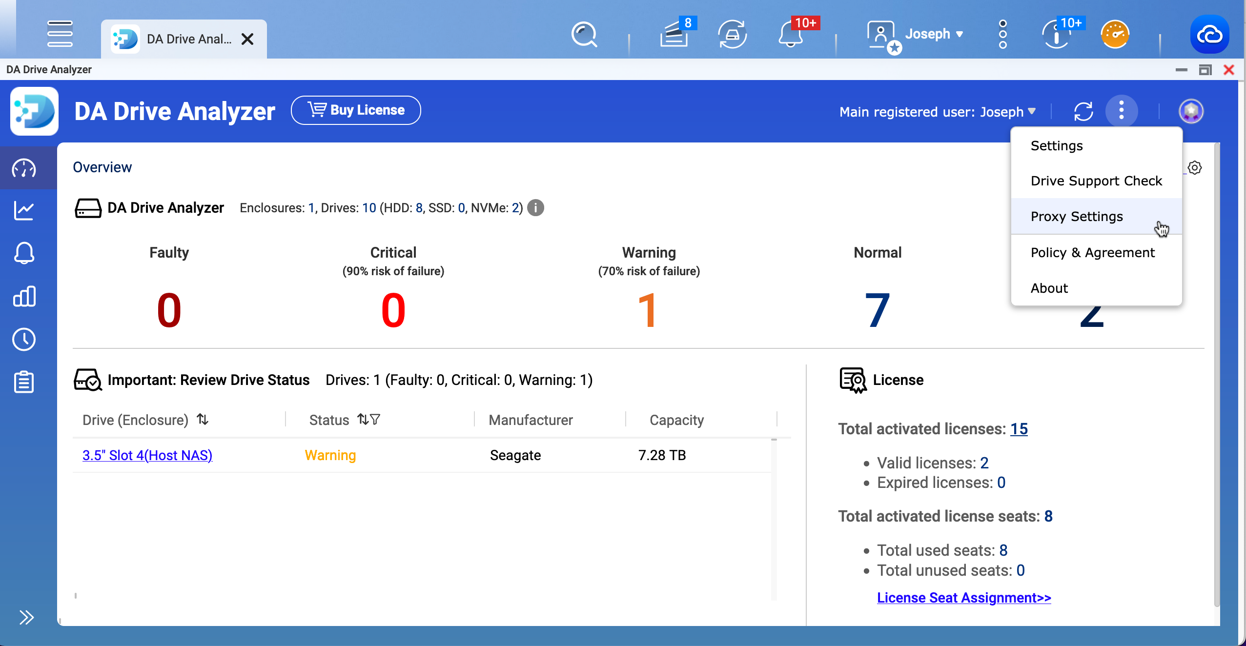 Setting up a Proxy Server in the DA Drive Analyzer App for QTS – DA ...